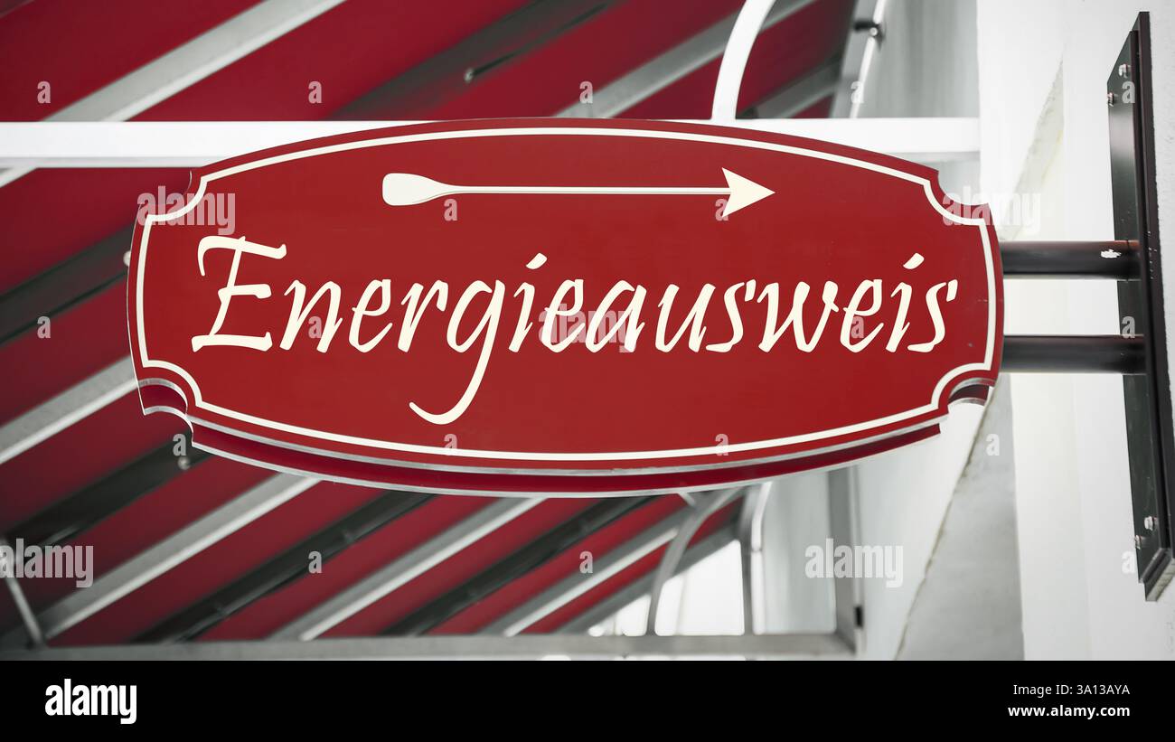 The picture shows a signpost and a sign in German that points in the ...