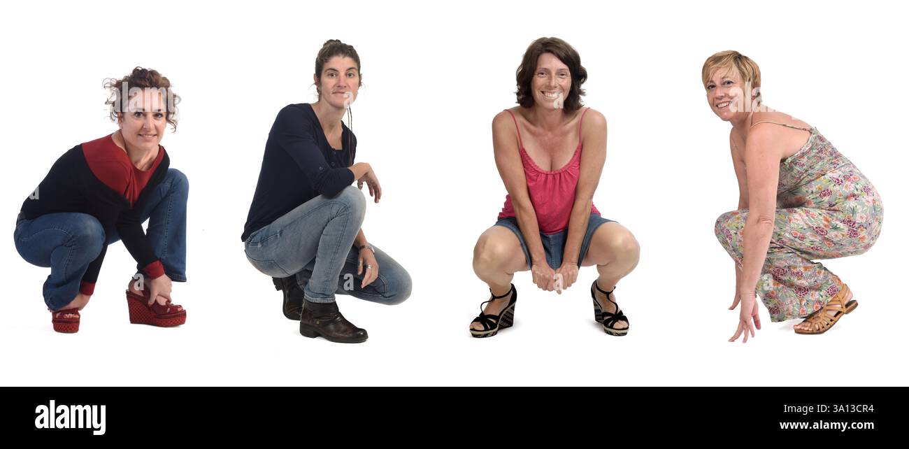 Crouching pose Cut Out Stock Images & Pictures - Alamy