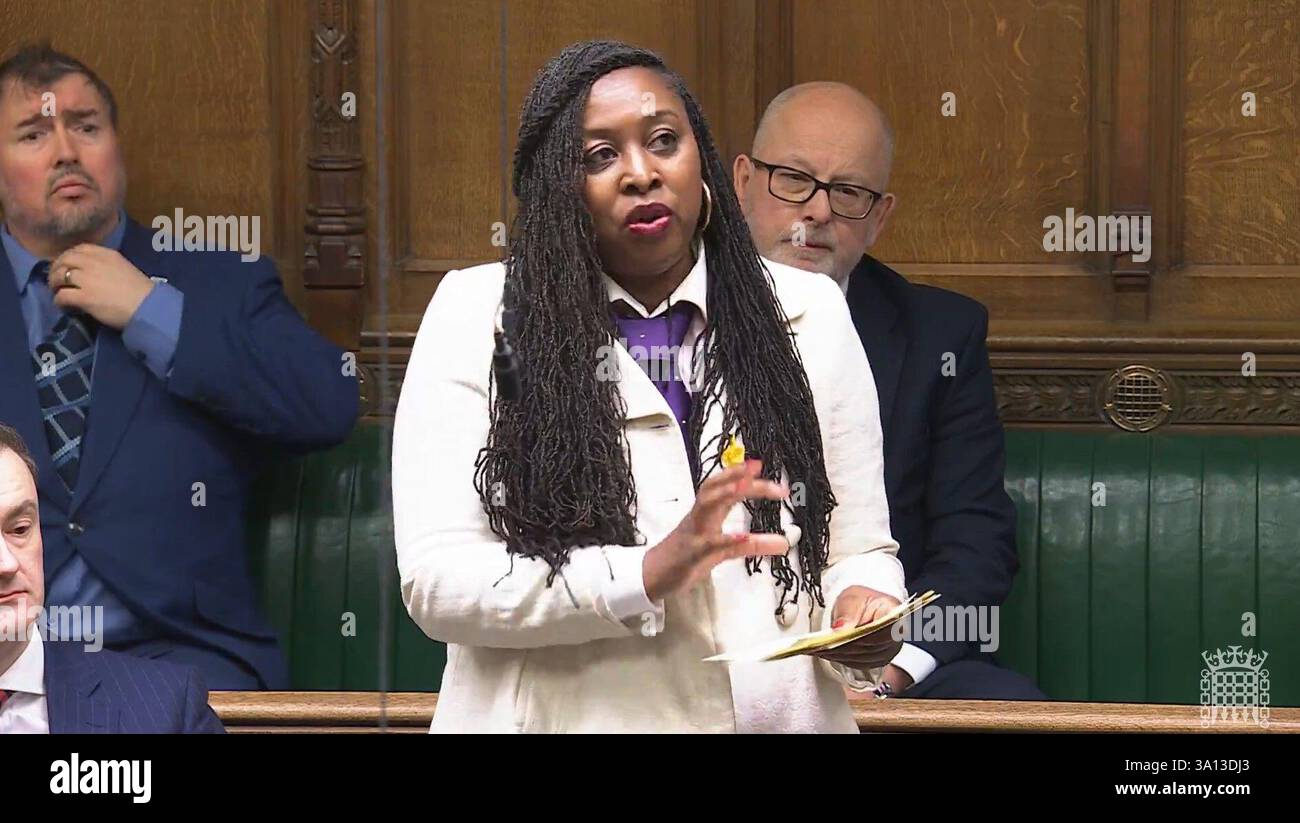 Screen grab of Dawn Butler taking part in the International Women's Day ...