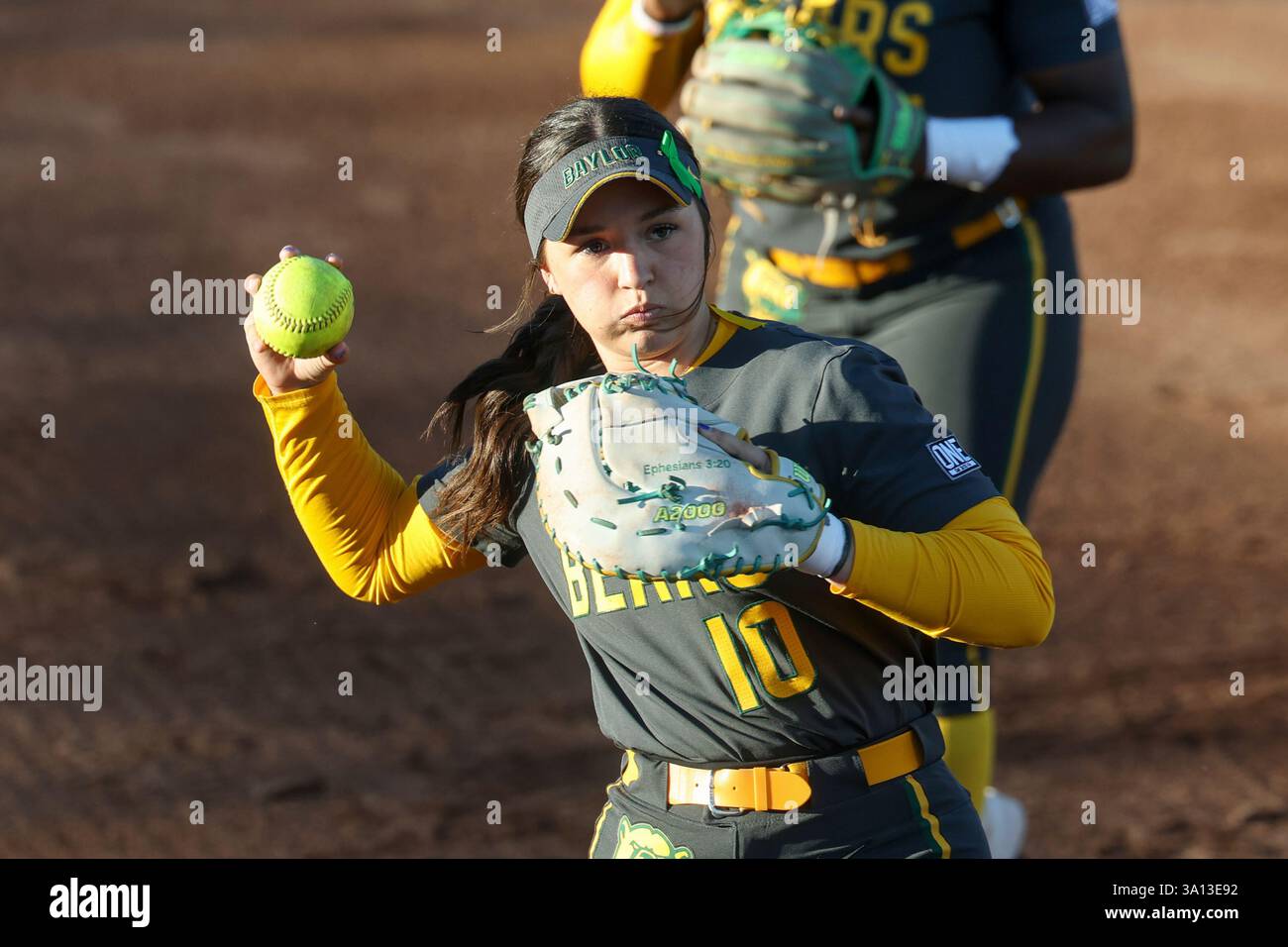 AUSTIN, TX - MARCH 05: Baylor infielder Paige King (10) warms up before ...