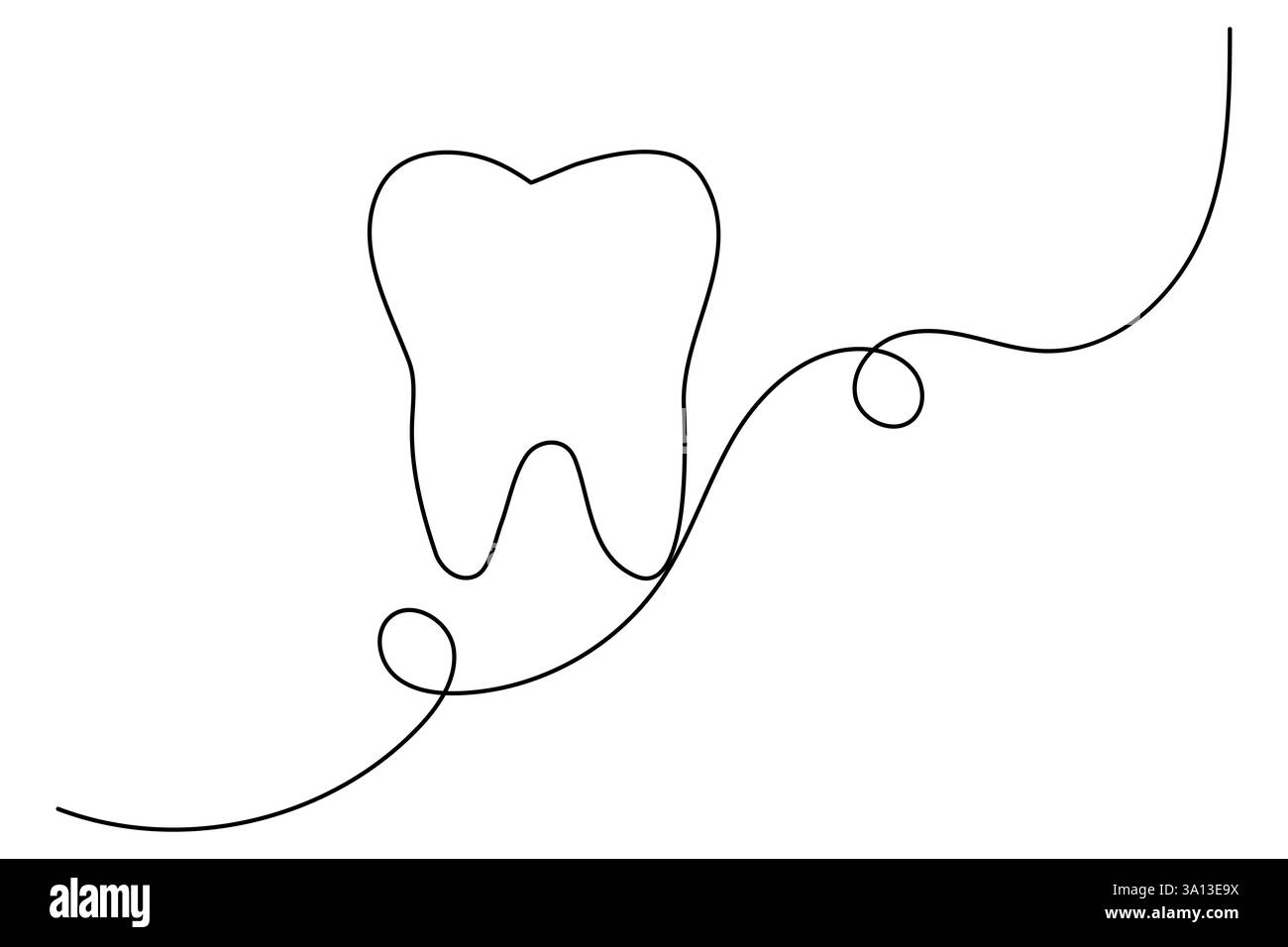 Teeth continuous one line drawing and simple isolated outline vector ...
