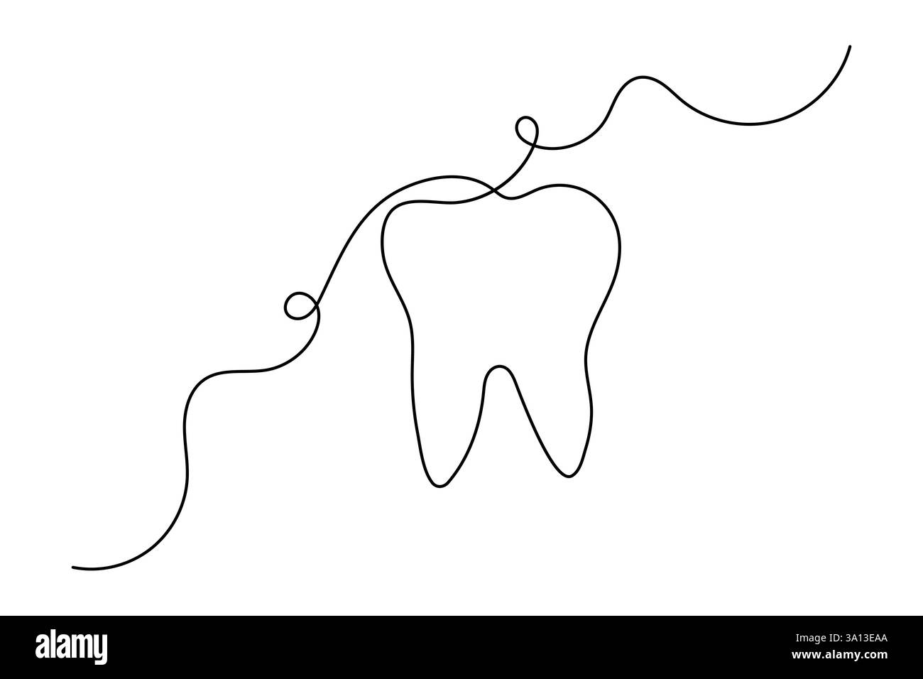 Teeth continuous one line drawing and simple isolated outline vector ...