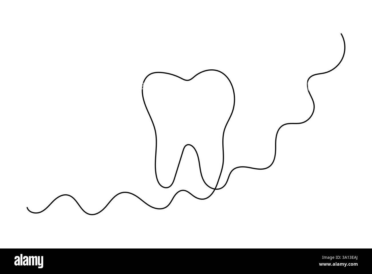 Teeth continuous one line drawing and simple isolated outline vector ...