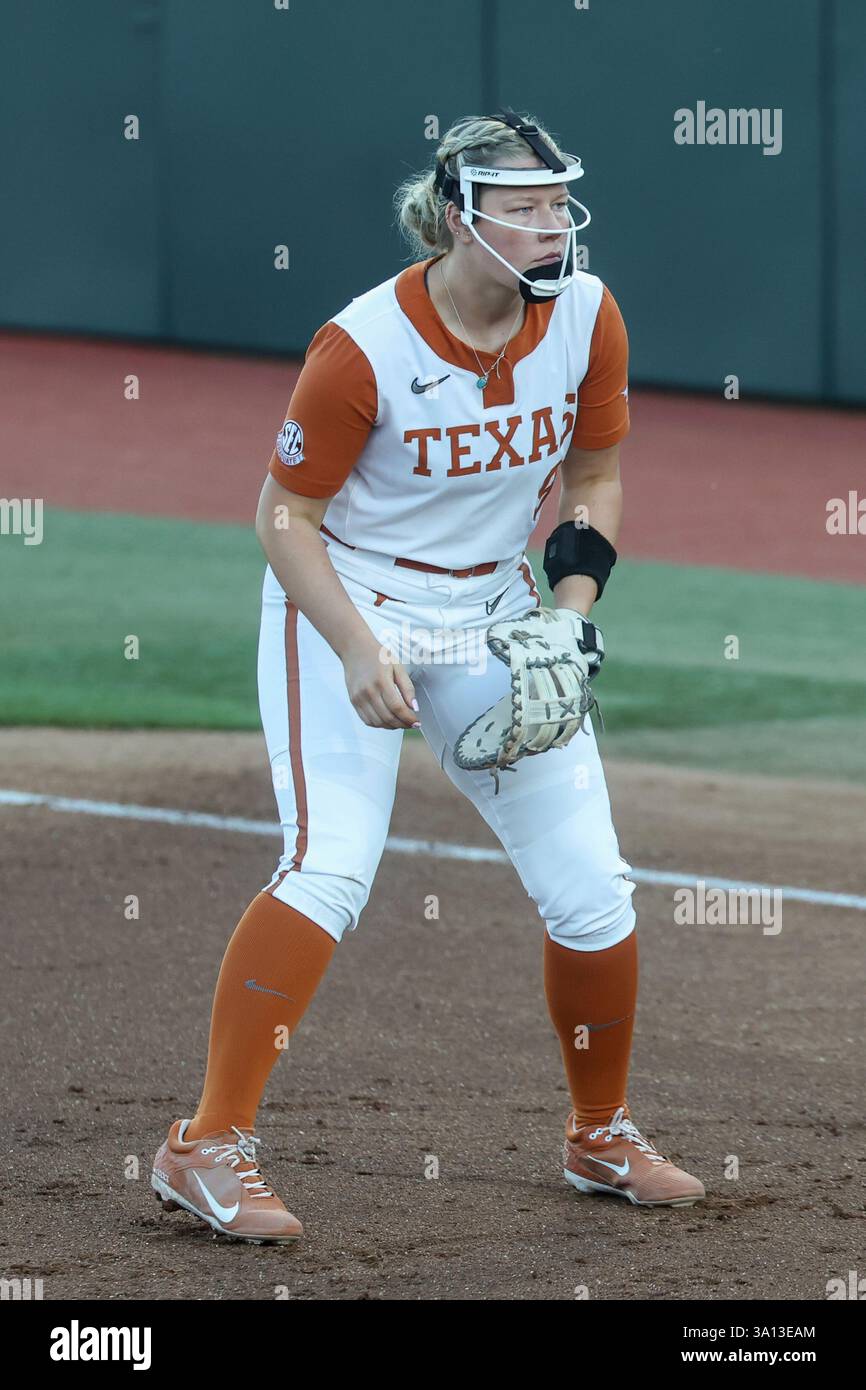AUSTIN, TX - MARCH 05: Texas infielder Joley Mitchell (9) readies for ...