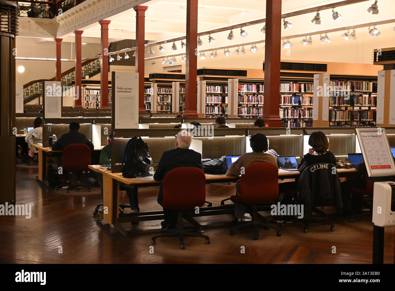 The interior of State Library Victoria, Australia's oldest public library in Melbourne ...