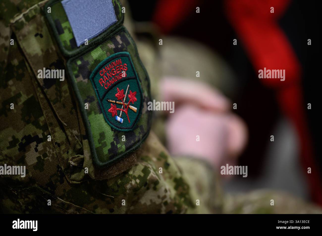 A Canadian Rangers patch on a Canadian Forces Uniform is shown during ...