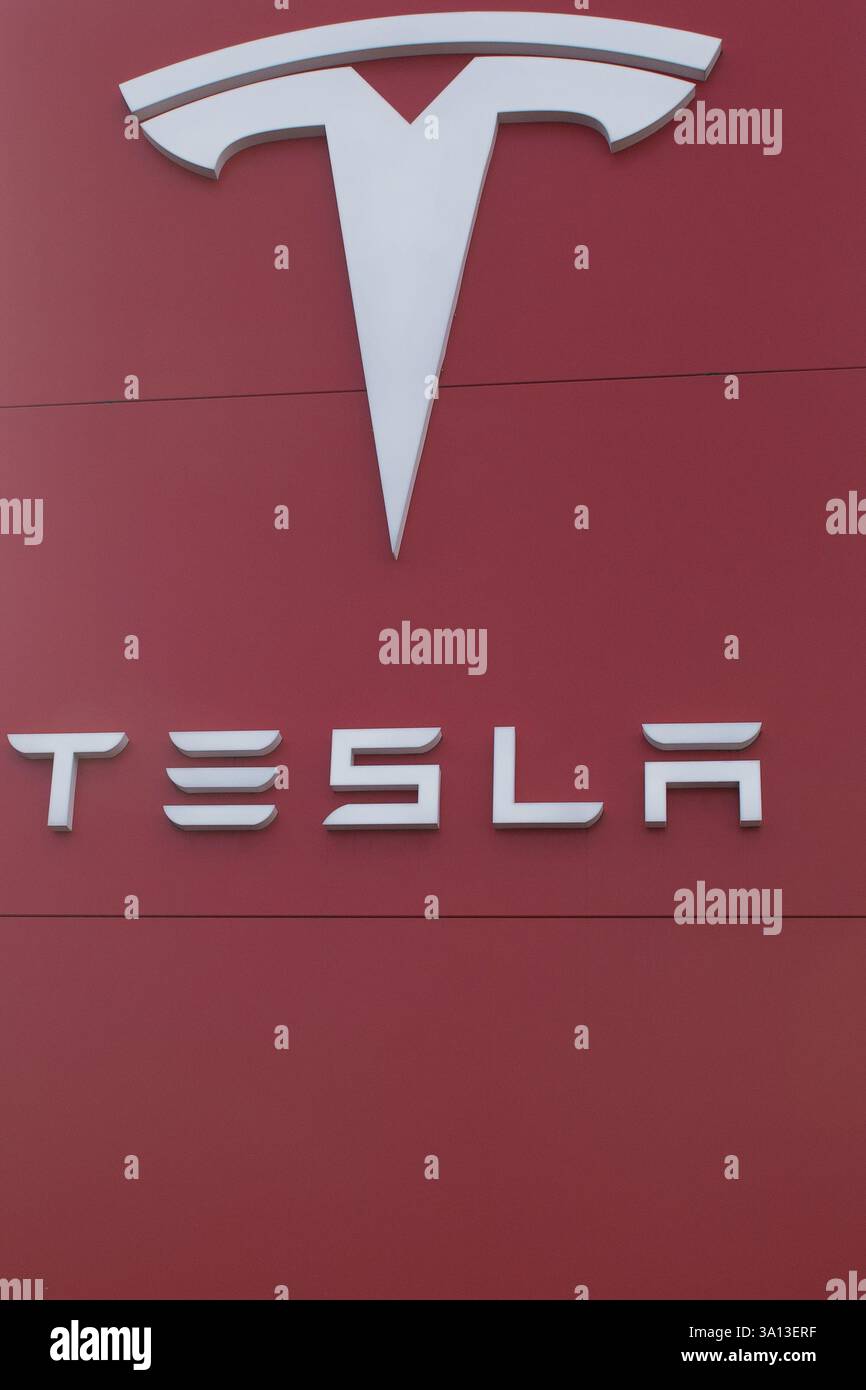 London, UK. 06 Mar 2025. A general view of a Tesla car dealership in ...