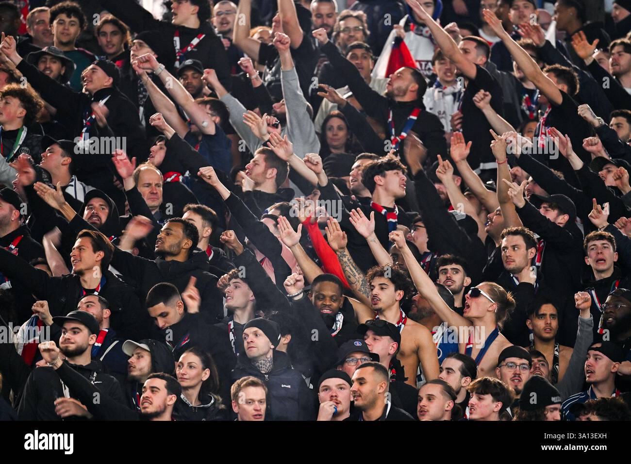 Paris, France. 05th Mar, 2025. The Capital's Ultras in the stands ...