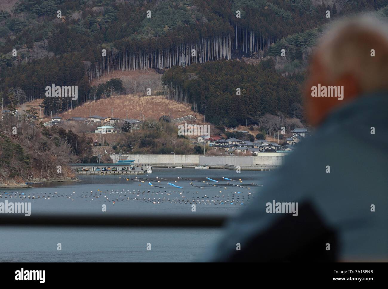 A photo shows Akasaki Town under evacuation order due to forest fire ...
