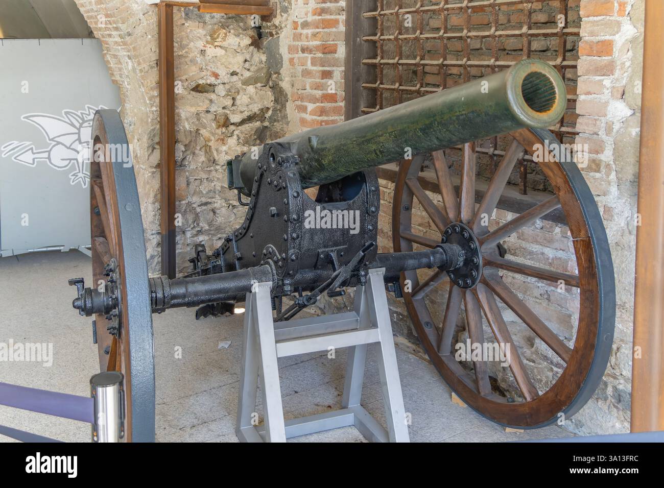 LJUBLJANA SLOVANIA. Ljubljana castle. The 9 cm Feldkanone M 75-96 was a ...