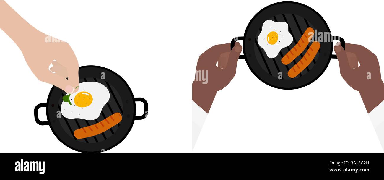 Mans hand holding egg Stock Vector Images - Alamy