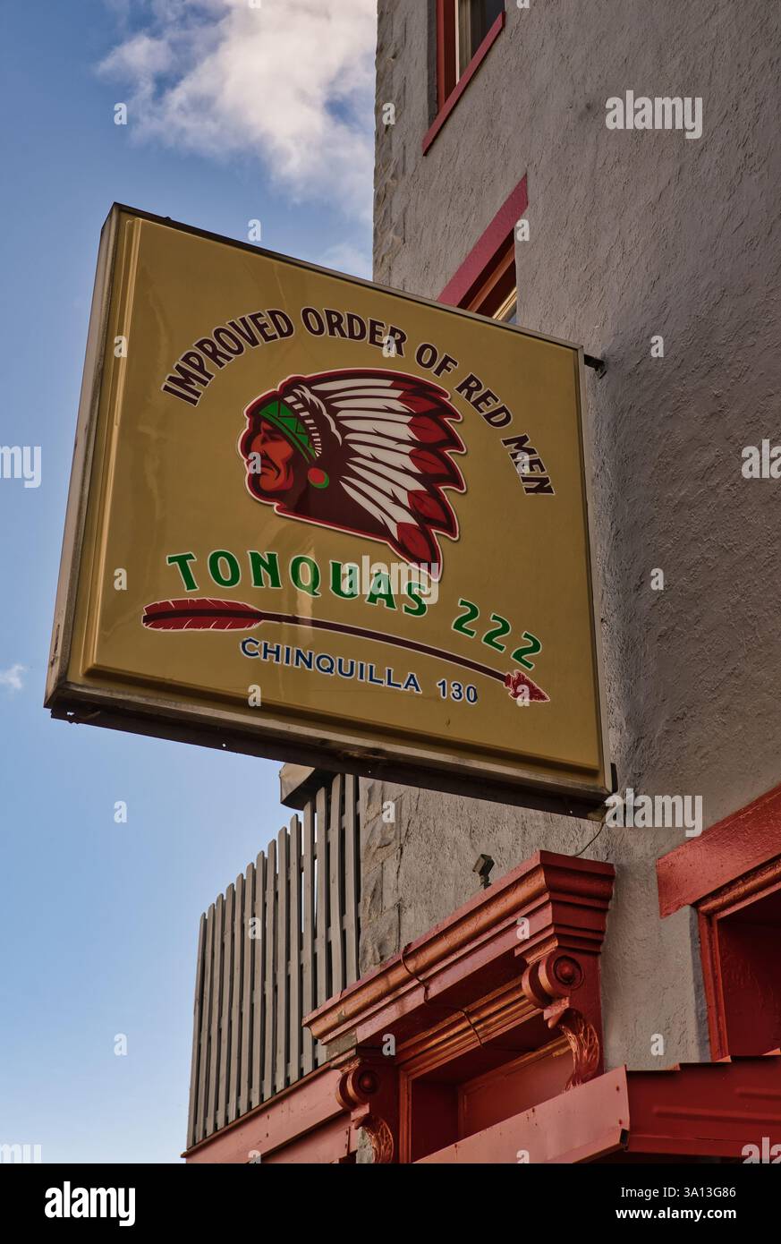 Order of Redmen, Tonquas sign in downtown Troy Ohio. USA 2025 Stock ...