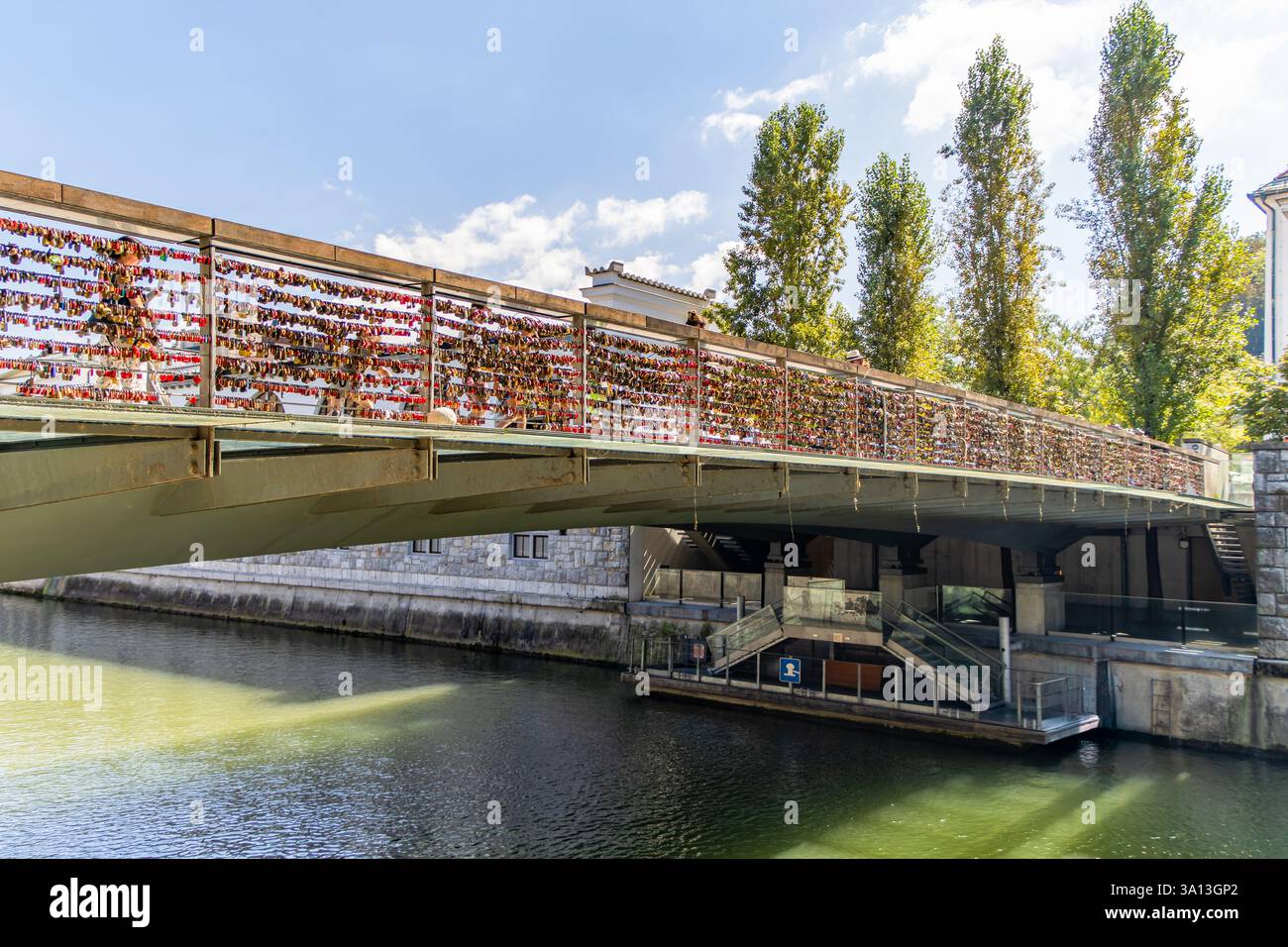 Ljubljana, Slovenia. Padlocks on the Butcher's Bridge in the capital of ...