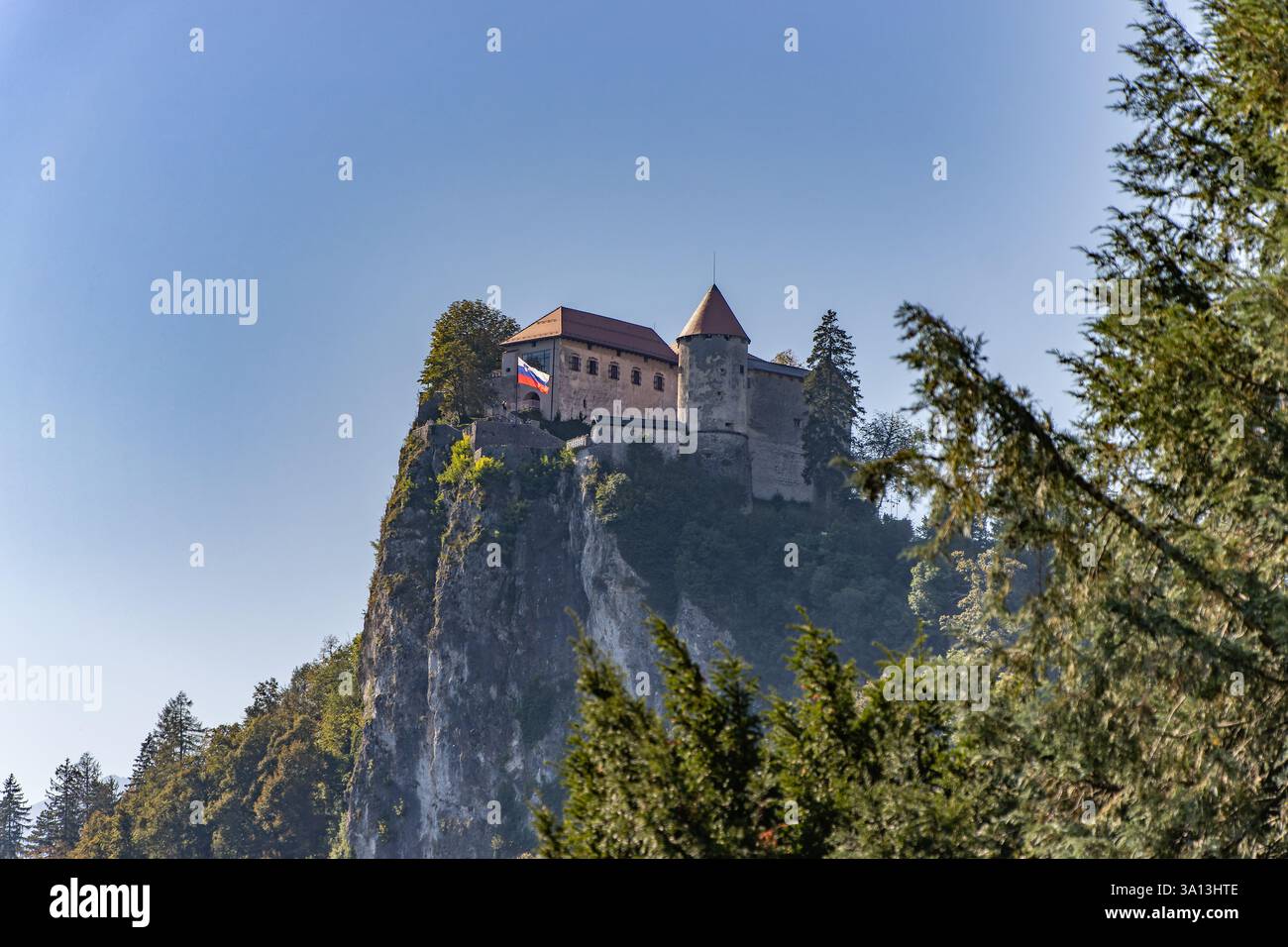 Medieval Bled Castle (Blejski grad), XI century, and the Lake Bled ...
