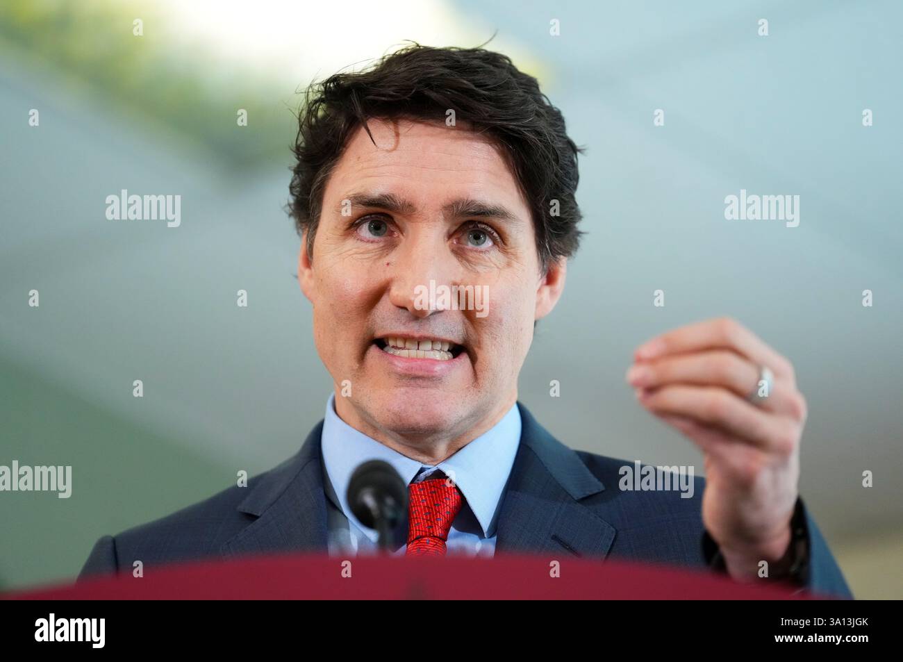 Prime Minister Justin Trudeau Answers Reporters Questions During An