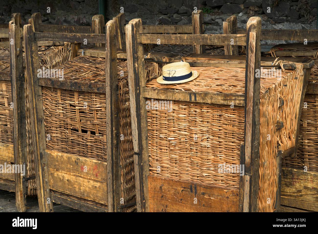 Monte sledges for the Toboggan ride in Funchal, Madeira, Portugal Stock ...