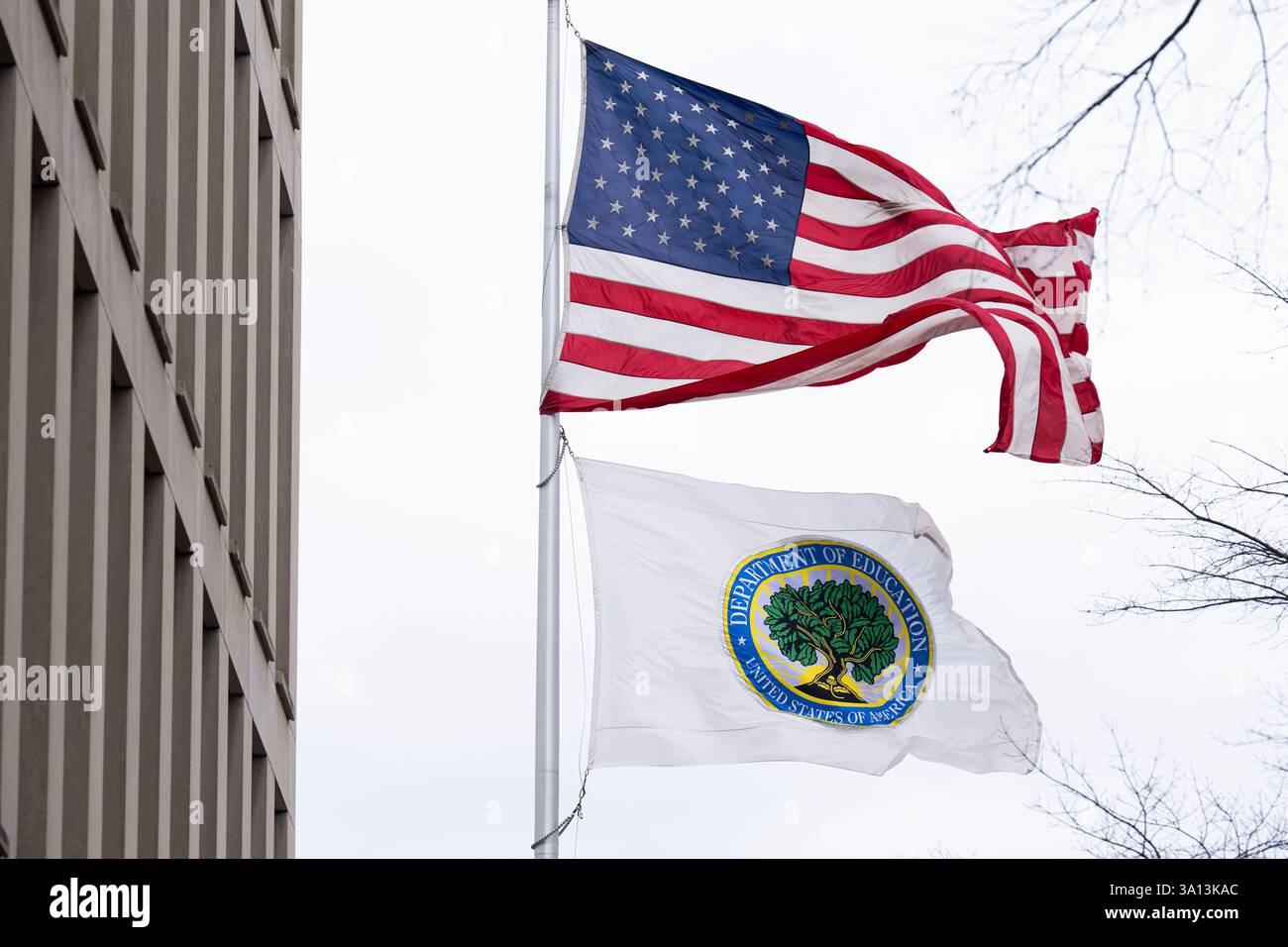 UNITED STATES - MARCH 6: Flags fly outside of the Lyndon Baines Johnson ...