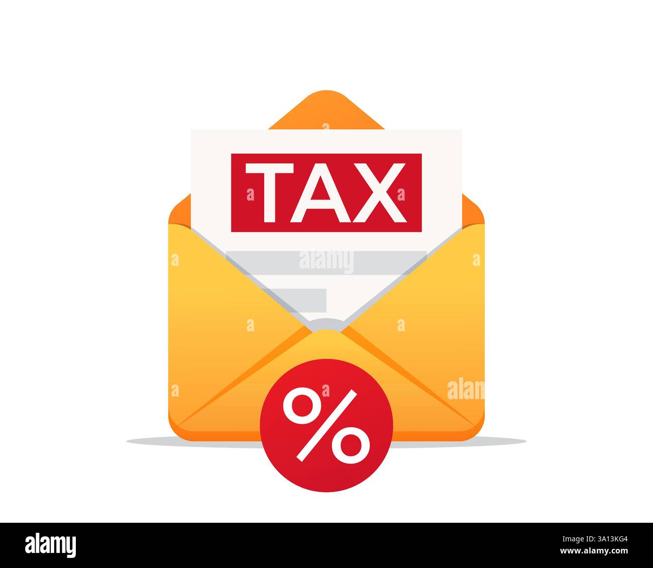 Tax document in open envelope. Tax letter. Tax mail. Vector ...