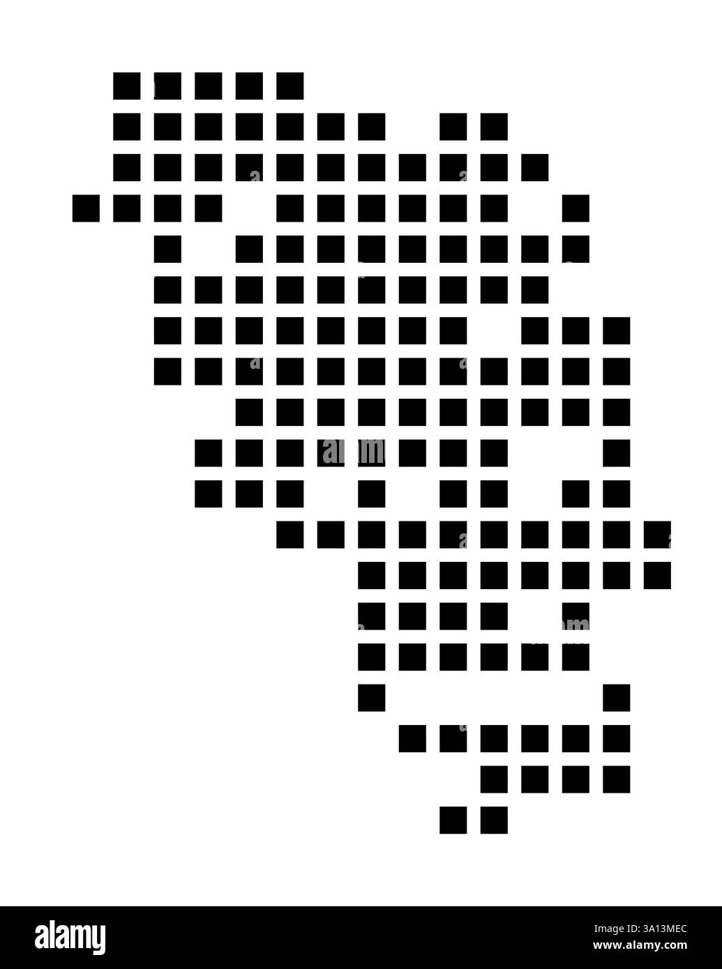 Symbol Map of the City Meridian (Idaho) showing the city with a pattern ...
