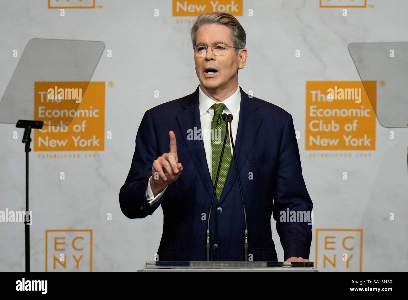 Scott Bessent, United States Secretary of the Treasury, speaks at an ...