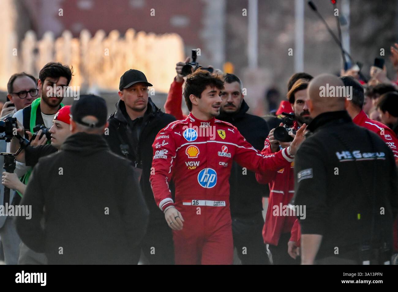 Charles Leclerc alla Presentazione Piloti Ferrari in Piazza Castello - Milano, Giovedì 6 Marzo ...