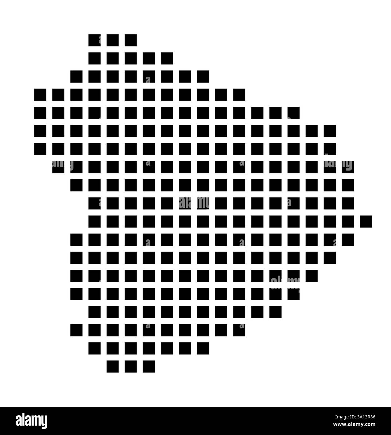 Symbol Map of the City Waltham (Massachusetts) showing the city with a ...