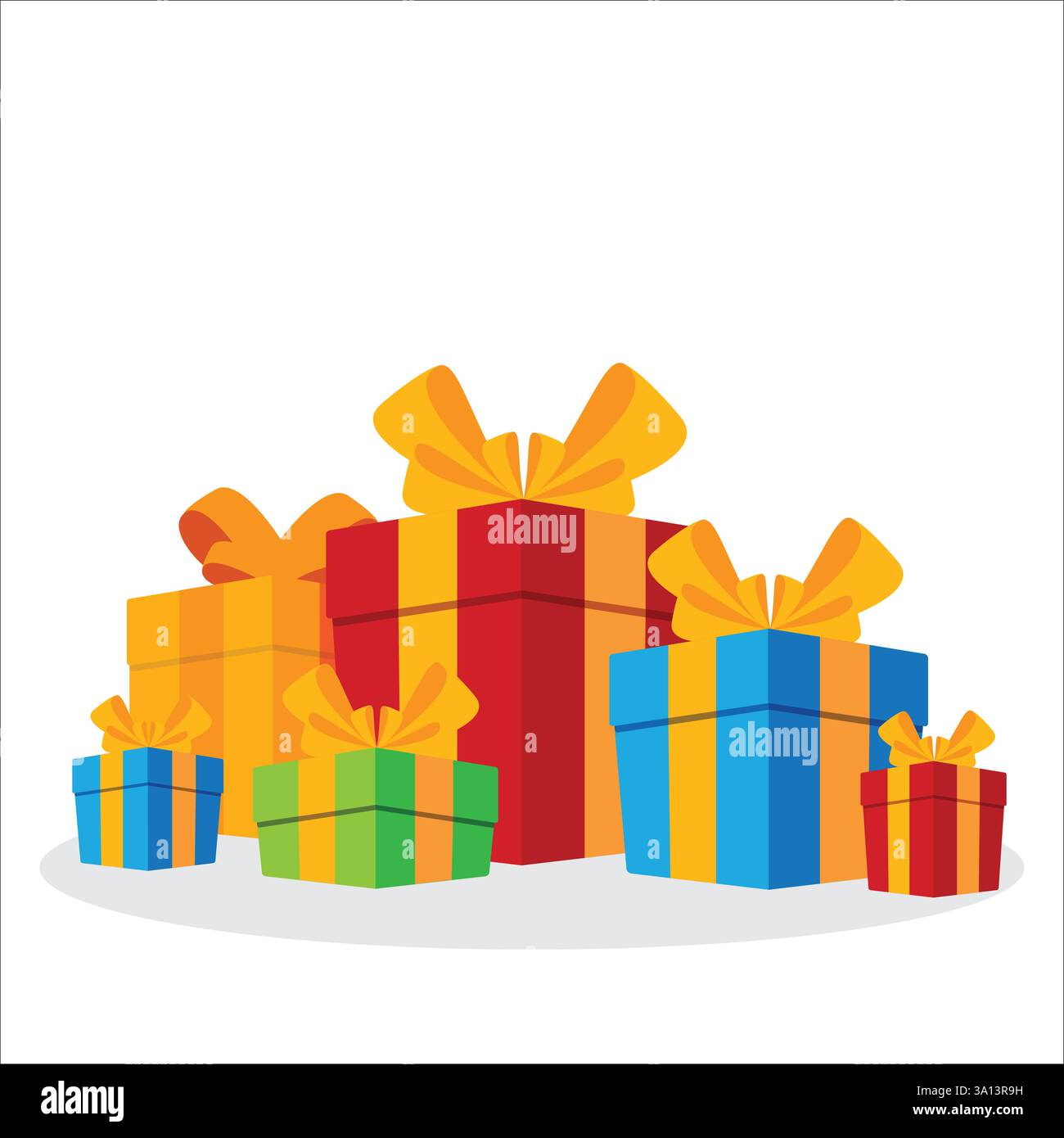 Vector set of different gift boxes in trendy flat style isolated on ...