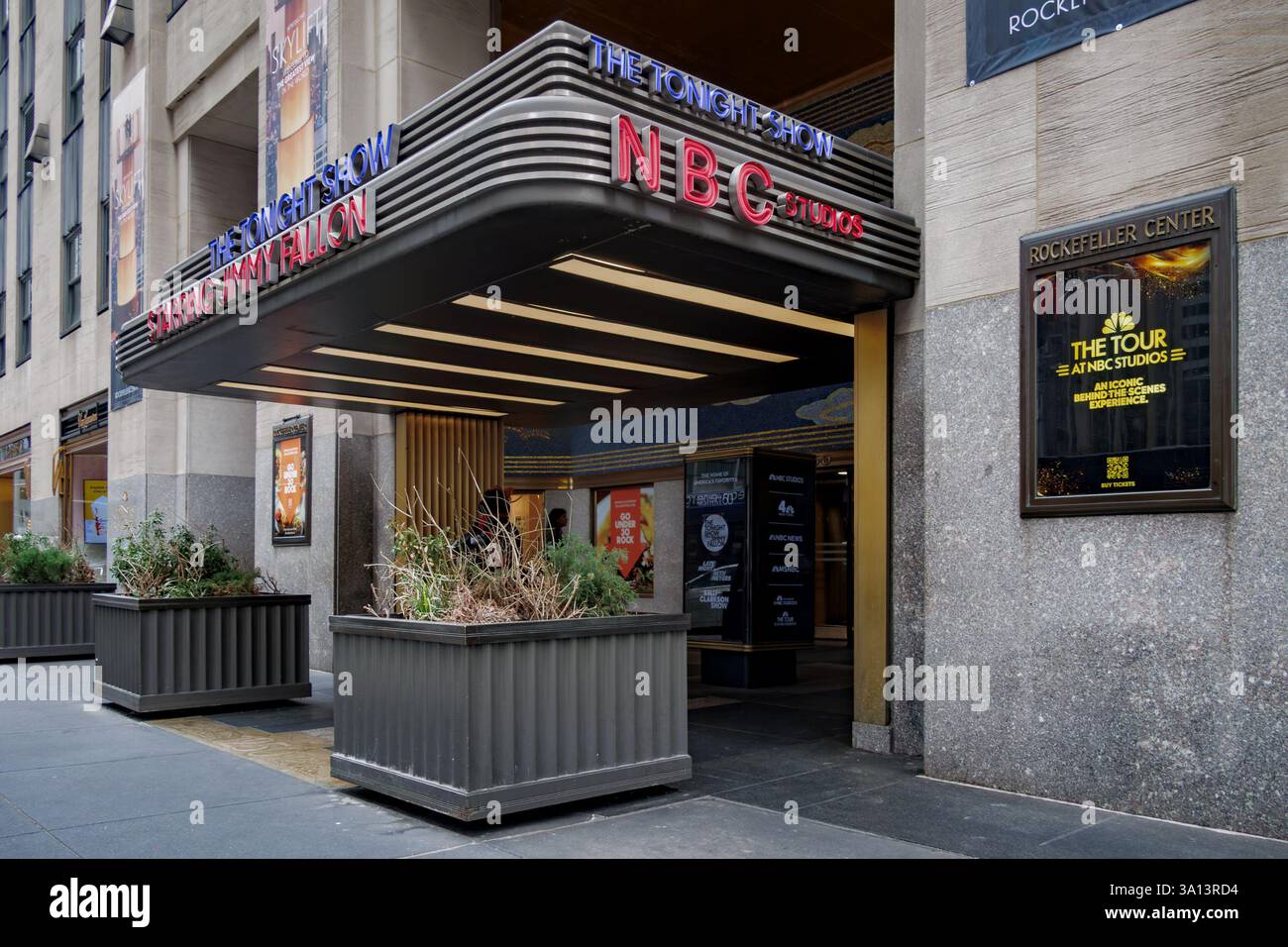 USA. 04th Mar, 2025. Marquee at the main entrance to NBC Studios in Midtown Manhattan. (Photo by ...