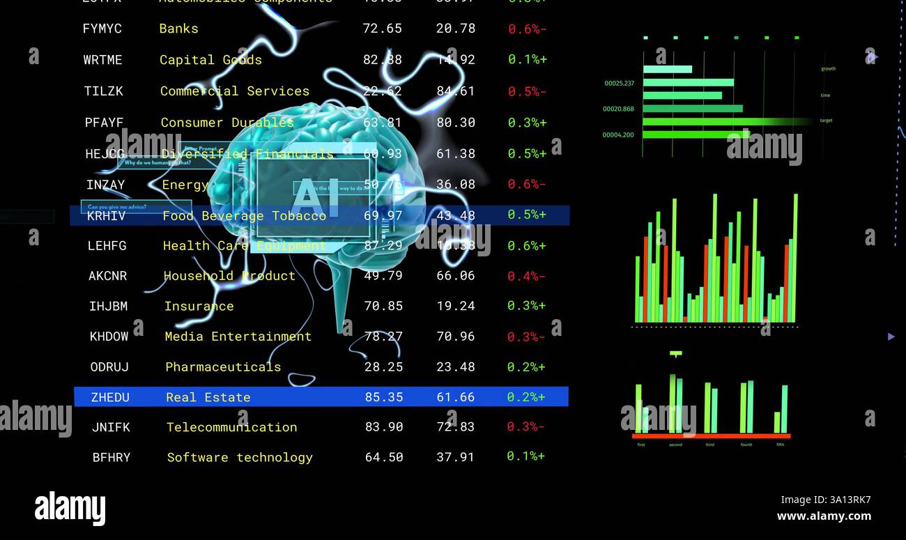 Image of ati text, brain and data processing Stock Photo - Alamy