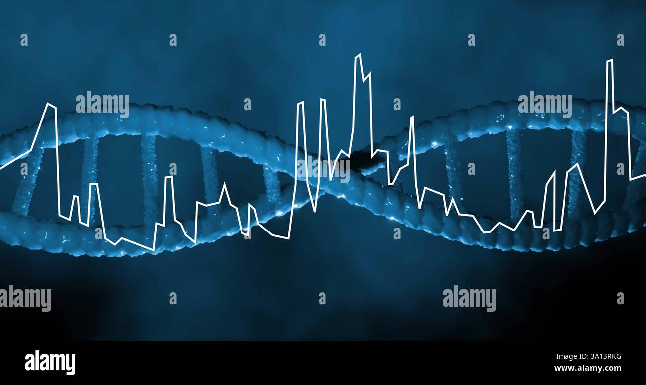 Image of digital data processing over dna strand spinning Stock Photo - Alamy