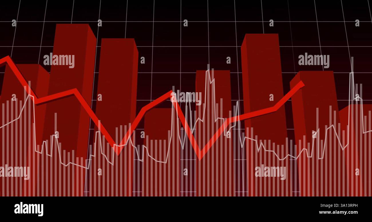 Image of red diagrams on black background Stock Photo - Alamy