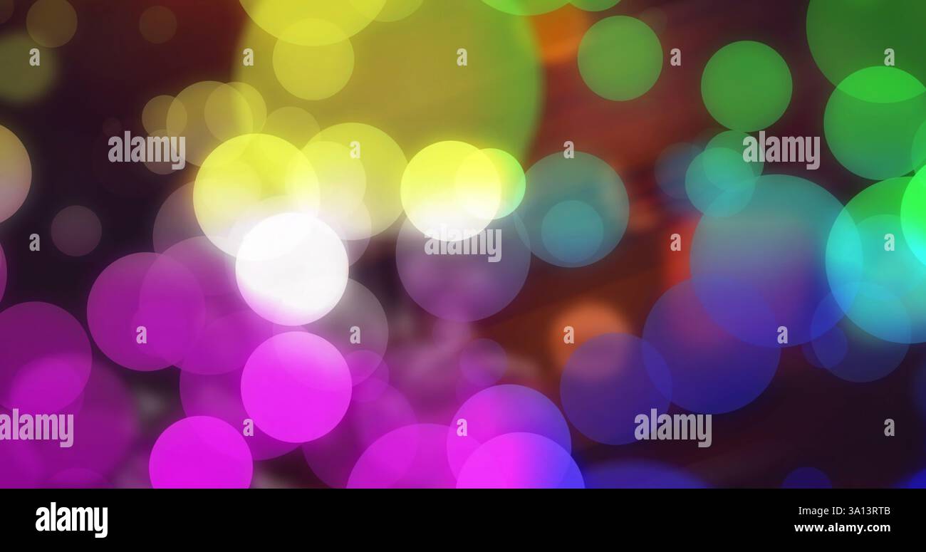 Image of colourful spots on black background Stock Photo - Alamy