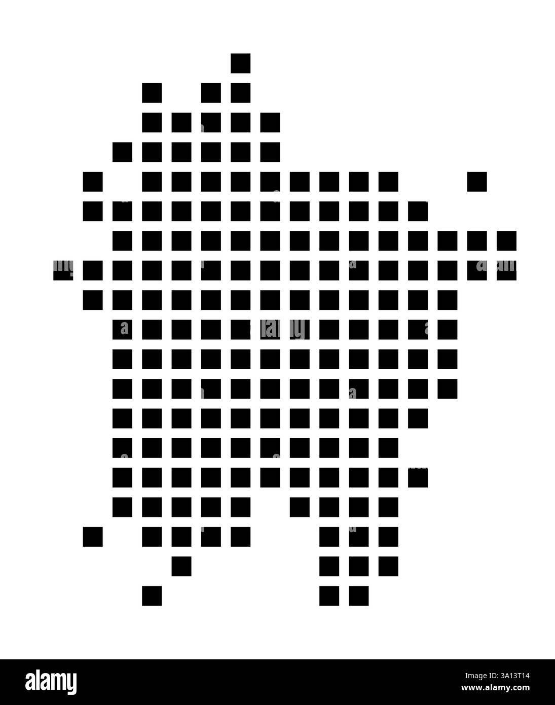 Symbol Map of the City Bismarck (North Dakota) showing the city with a ...