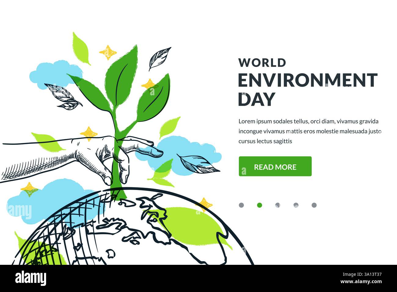 Human hand planting tree. Hand drawn vector sketch illustration of ...