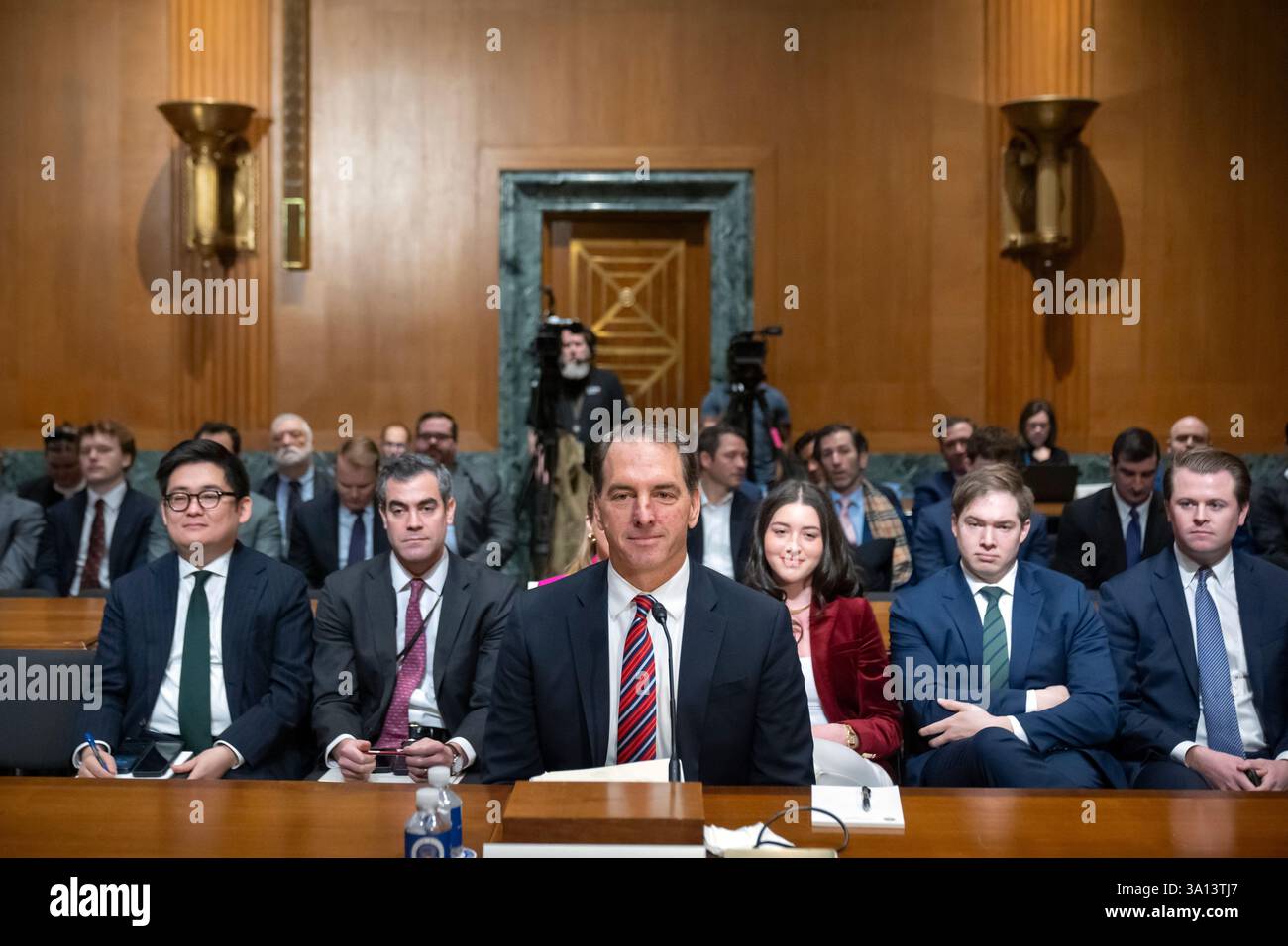 Michael Faulkender, center, President Donald Trump's pick to be Deputy ...