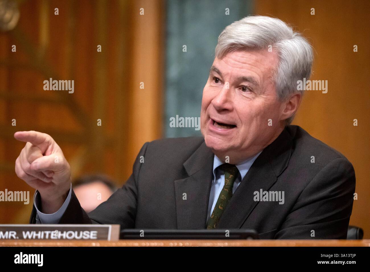 Sen. Sheldon Whitehouse, D-R.I., speaks during a hearing of the Senate ...