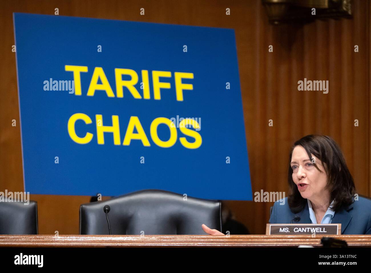 Sen. Maria Cantwell, D-Wash., speaks during a hearing of the Senate ...