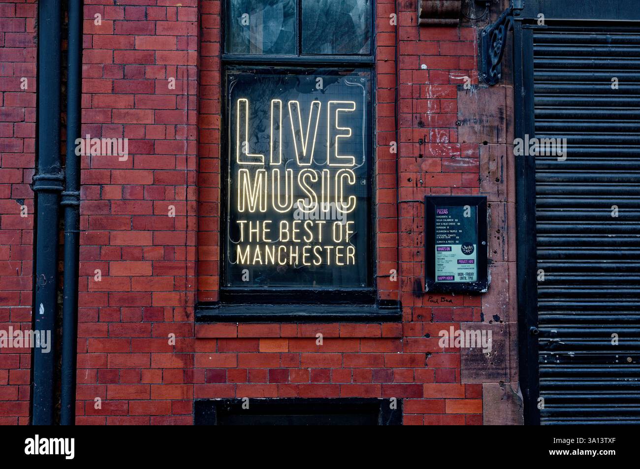Ancoats, Manchester, UK, 03-01-2025: Live music venue with sign on a ...
