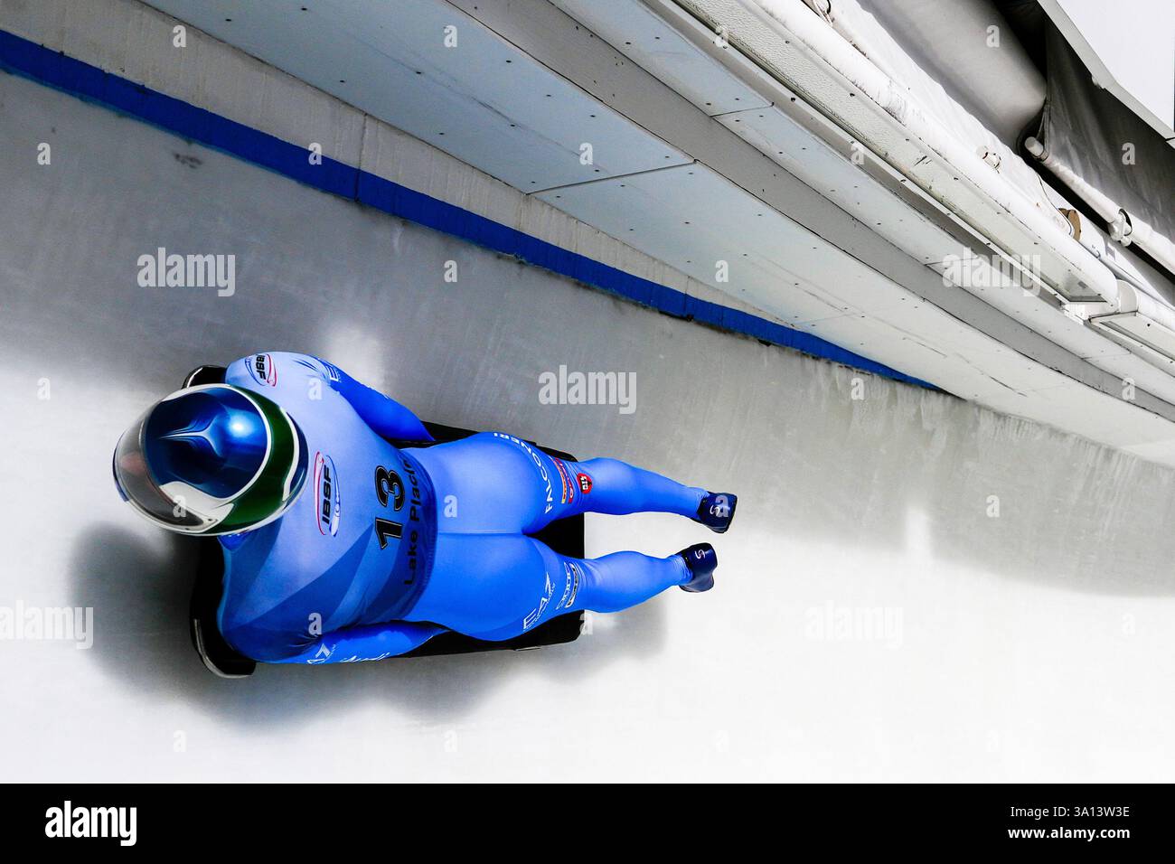 Matt Gaspari, of Italy, slides during his second run at the skeleton ...