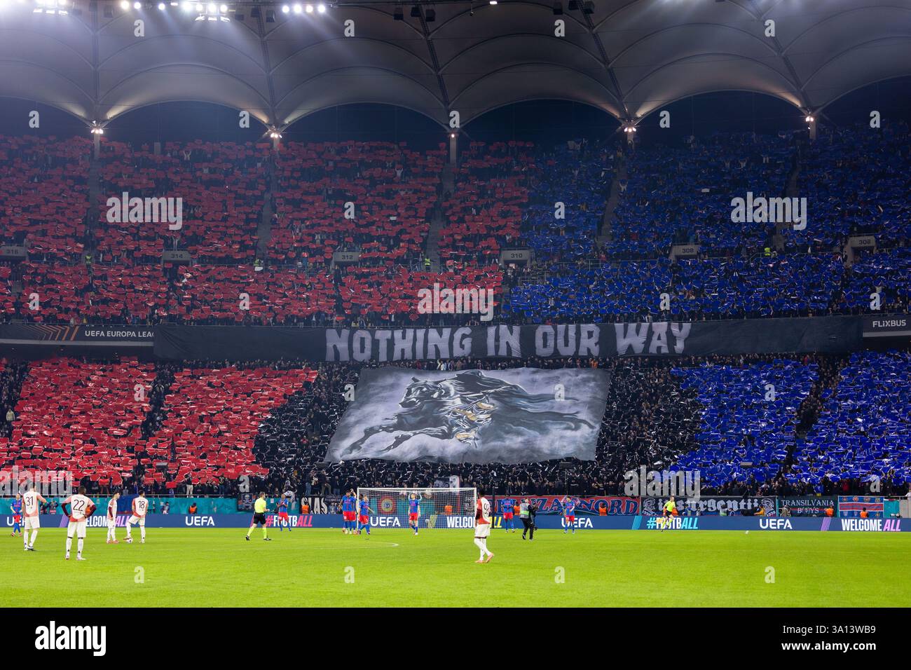 Choreography of the FCSB fans during the UEFA Europa League, Round of ...