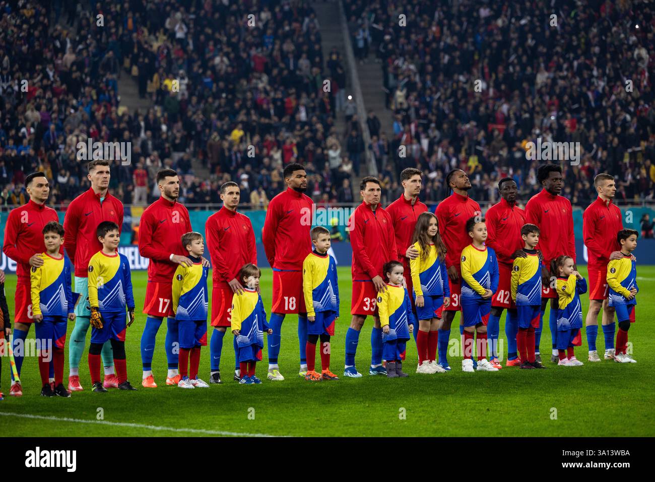 FCSB squad during the UEFA Europa League, Round of 16, 1st leg football ...