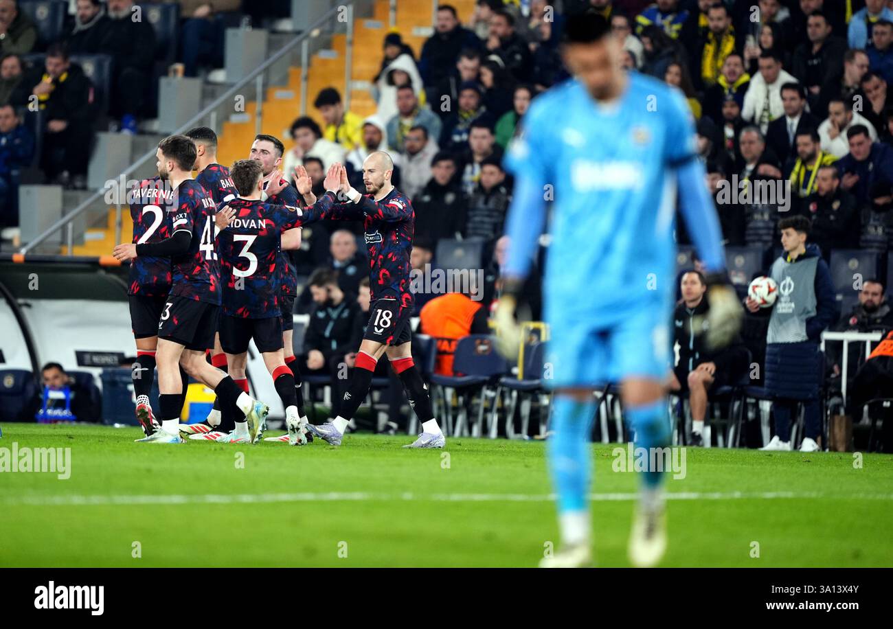 Rangers' Vaclav Cerny celebrates scoring his sides second goal during ...