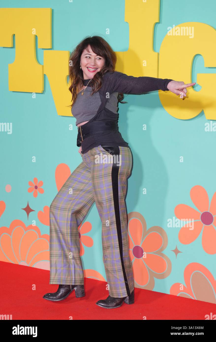 Frances Ruffelle arriving for a celebrity screening for Twiggy at Vue ...