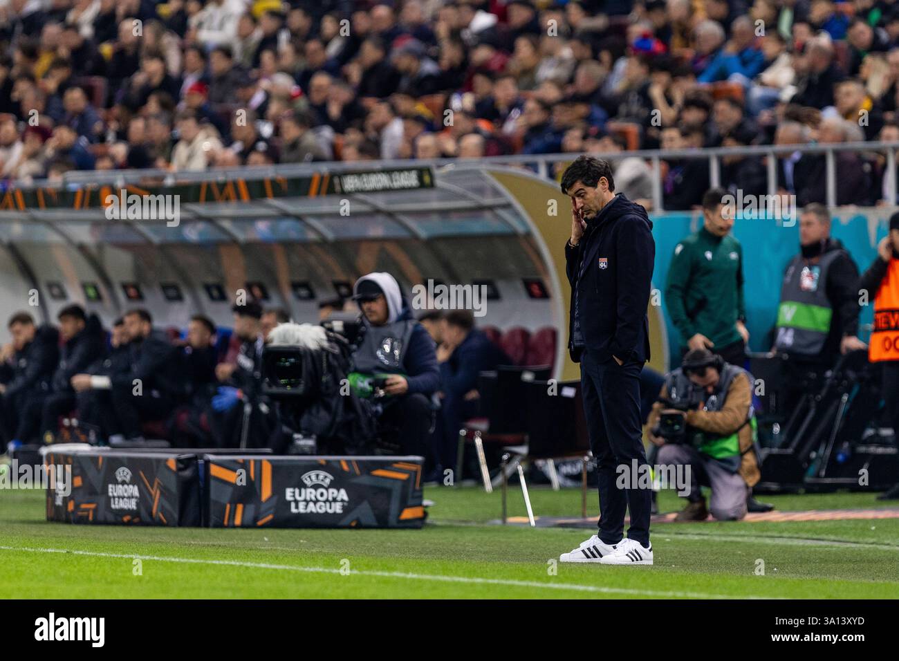 Lyon Manager, Paulo Fonseca, after his team scored their first goal ...