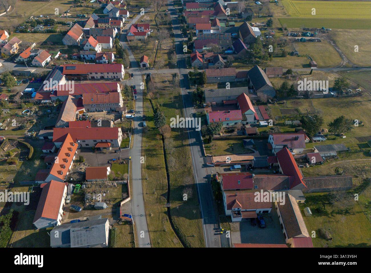 Luftaufnahme Peritz Peritz ist ein Ortsteil der sächsischen Gemeinde ...