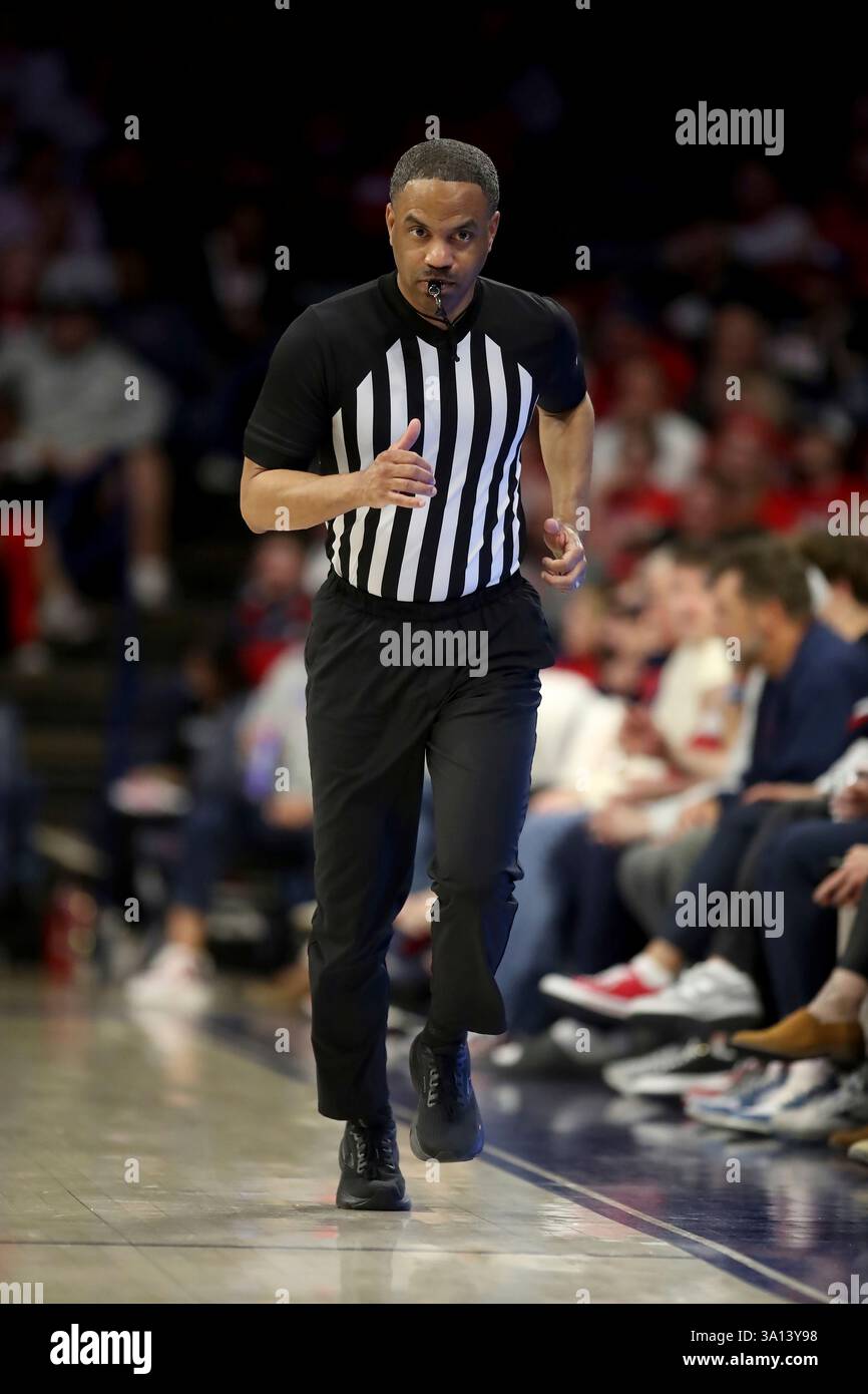 TUCSON, AZ - MARCH 04: Referee Marques Pettigrew during a basketball ...
