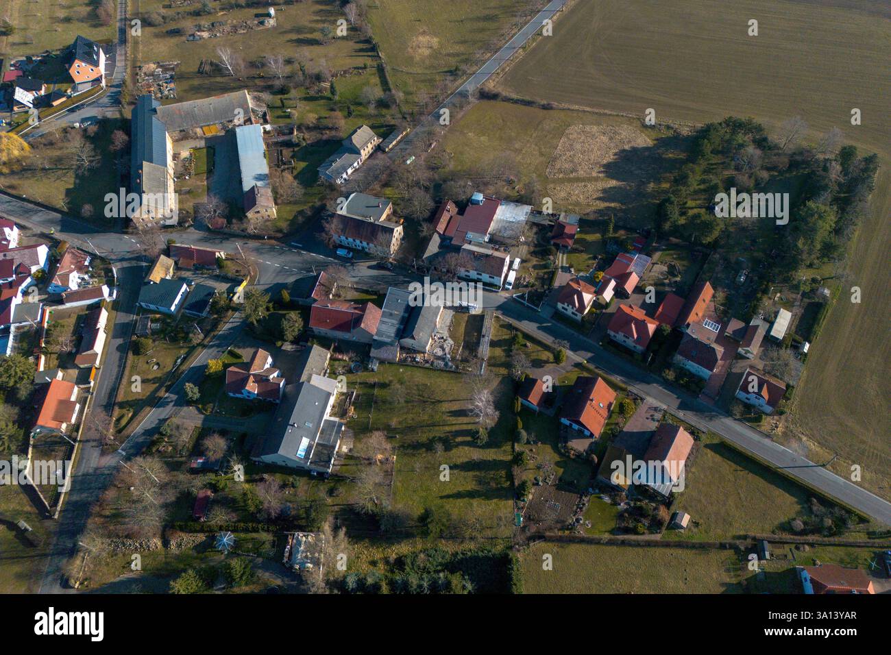 Luftaufnahme Peritz Peritz ist ein Ortsteil der sächsischen Gemeinde ...