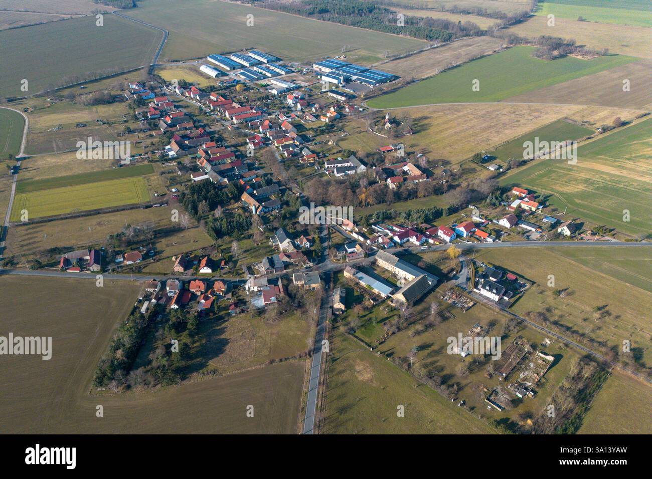 Luftaufnahme Peritz Peritz ist ein Ortsteil der sächsischen Gemeinde ...