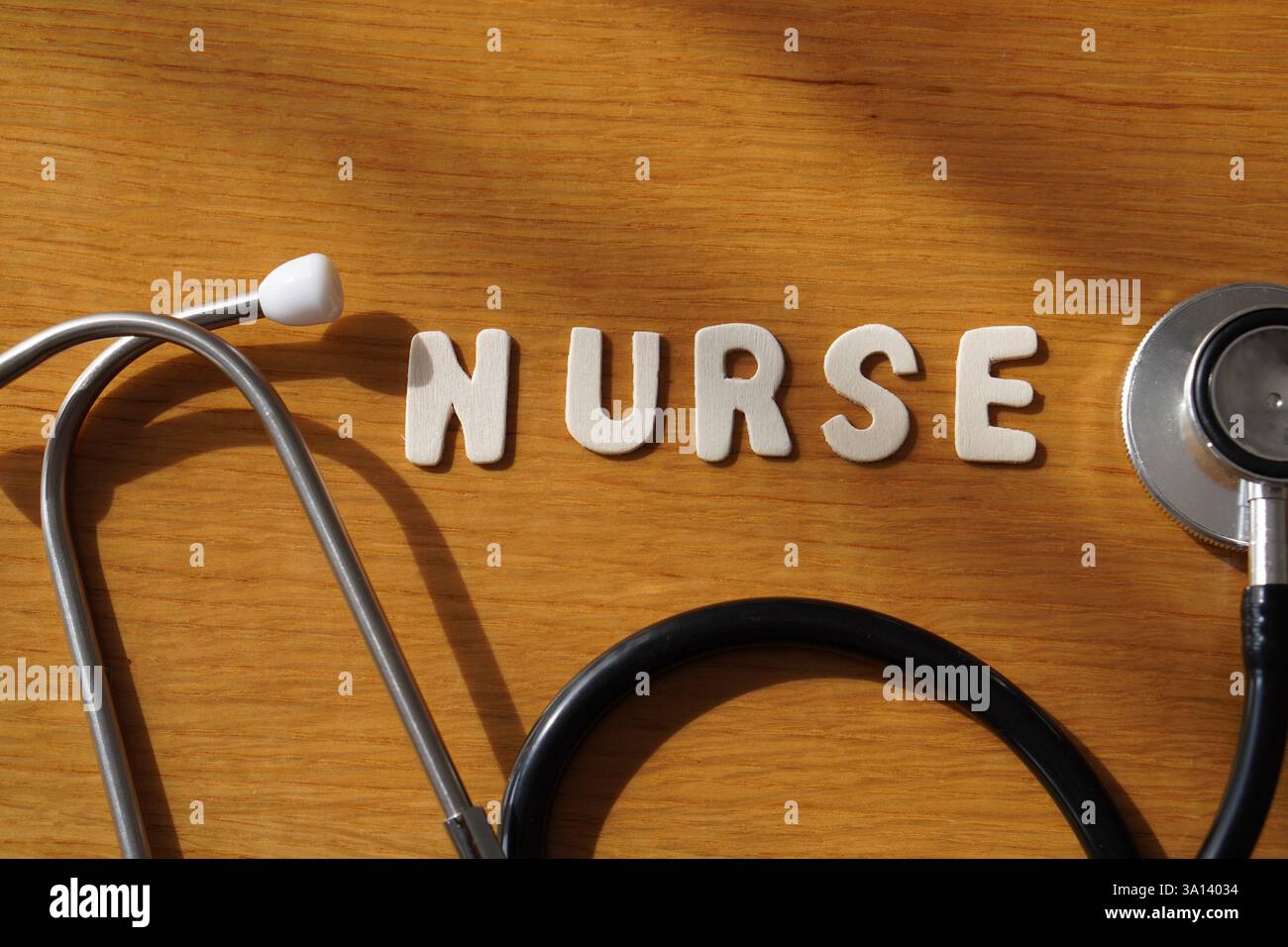 Nurse. importance of nurses in the health care system. word with wooden ...