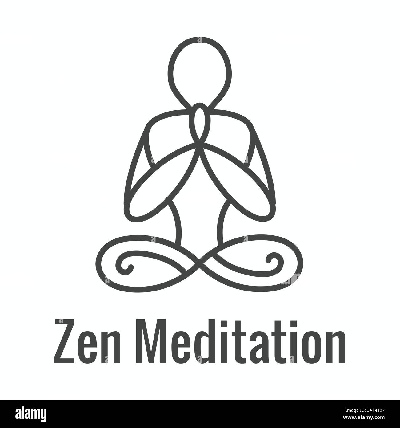 Zen Meditation Mandala Design Symbol Concept and Yoga Idea Stock Vector ...